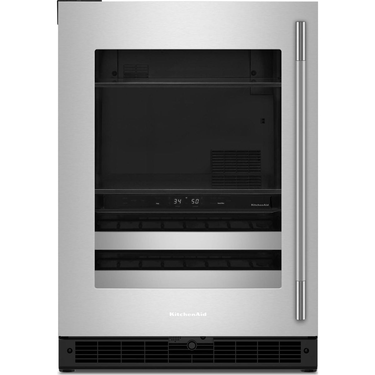 KitchenAid 24" Beverage Center with Glass Door and Metal-Front Racks ...